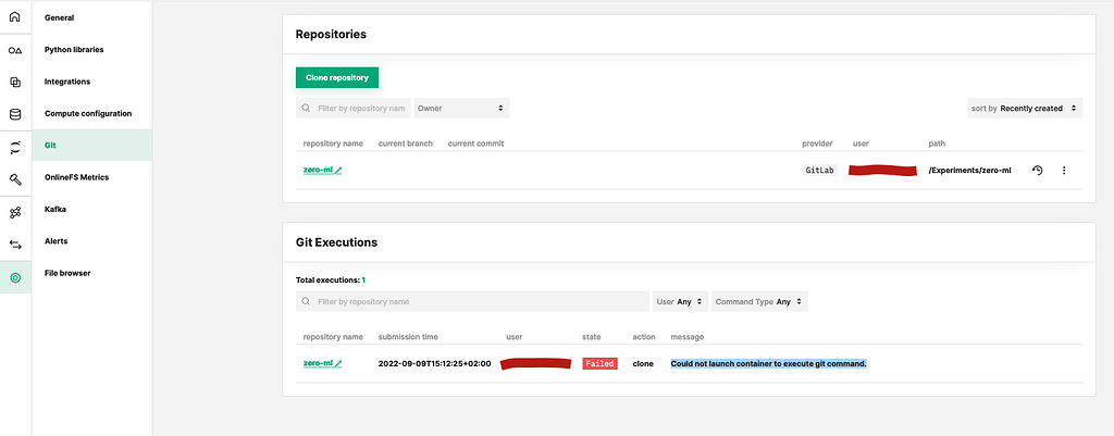 Could not launch container to execute git command - Hopsworks ... Could not launch container to execute git command - Hopsworks ...